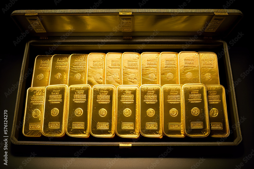 Hedging Against Inflation with Shiny Gold Bars on Neutral Background ...
