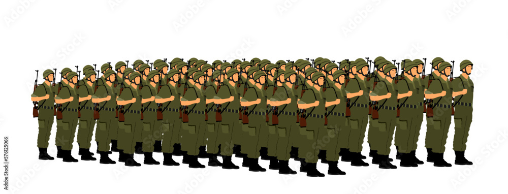 Saluting army soldiers against officer commander vector illustration ...