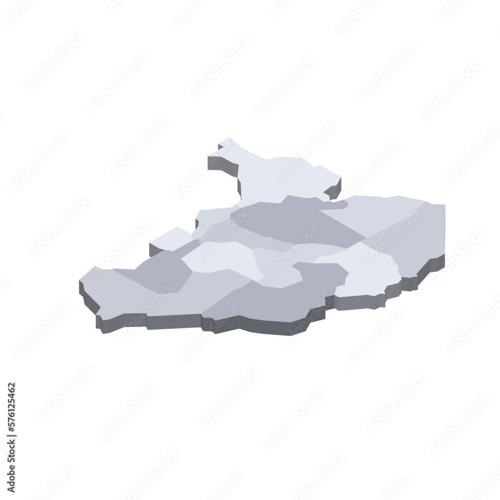 South Sudan political map of administrative divisions - states ...