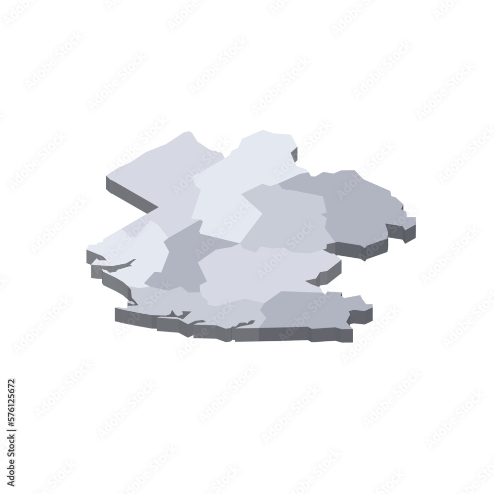 Gabon political map of administrative divisions - provinces. 3D ...