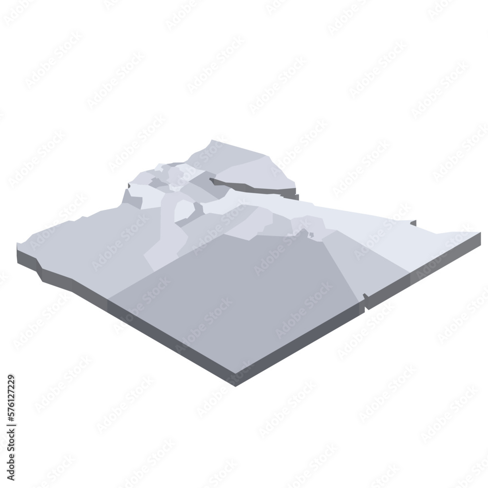 Egypt political map of administrative divisions - governorates. 3D ...