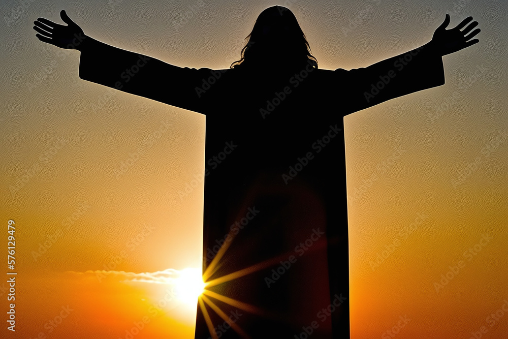 Jesus Christ Silhouette made with Generative AI Stock Illustration ...