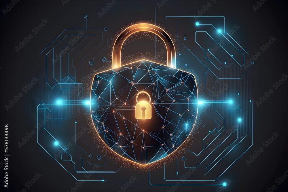 Wallpaper Illustration and background of cyber security data protection ...