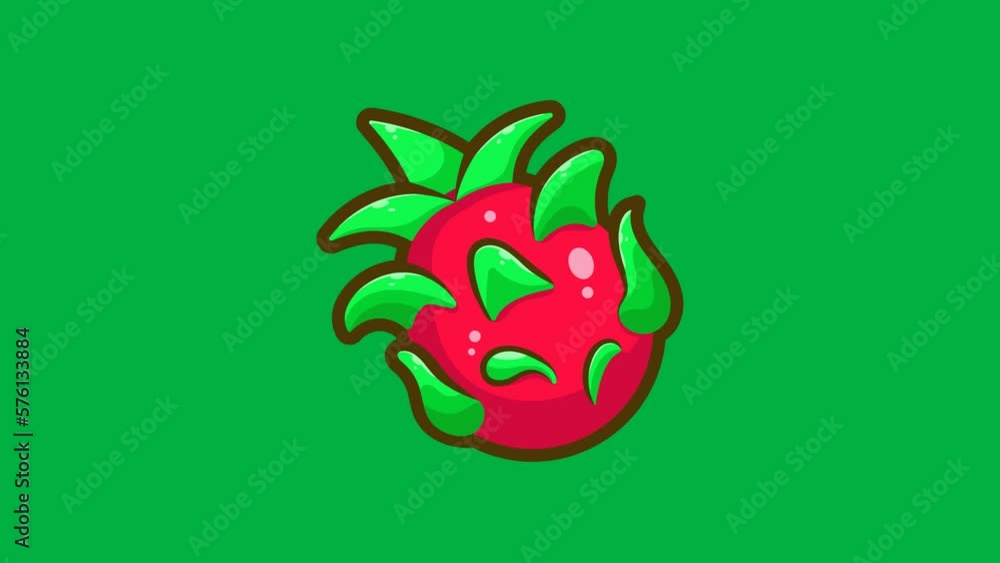 Dragon Fruit animation on green screen. 4k video animation Stock Video ...