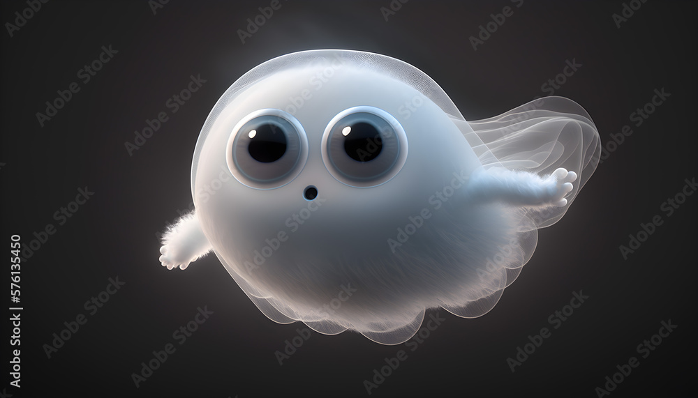 cartoon ghost character -ai generative Stock Illustration | Adobe Stock