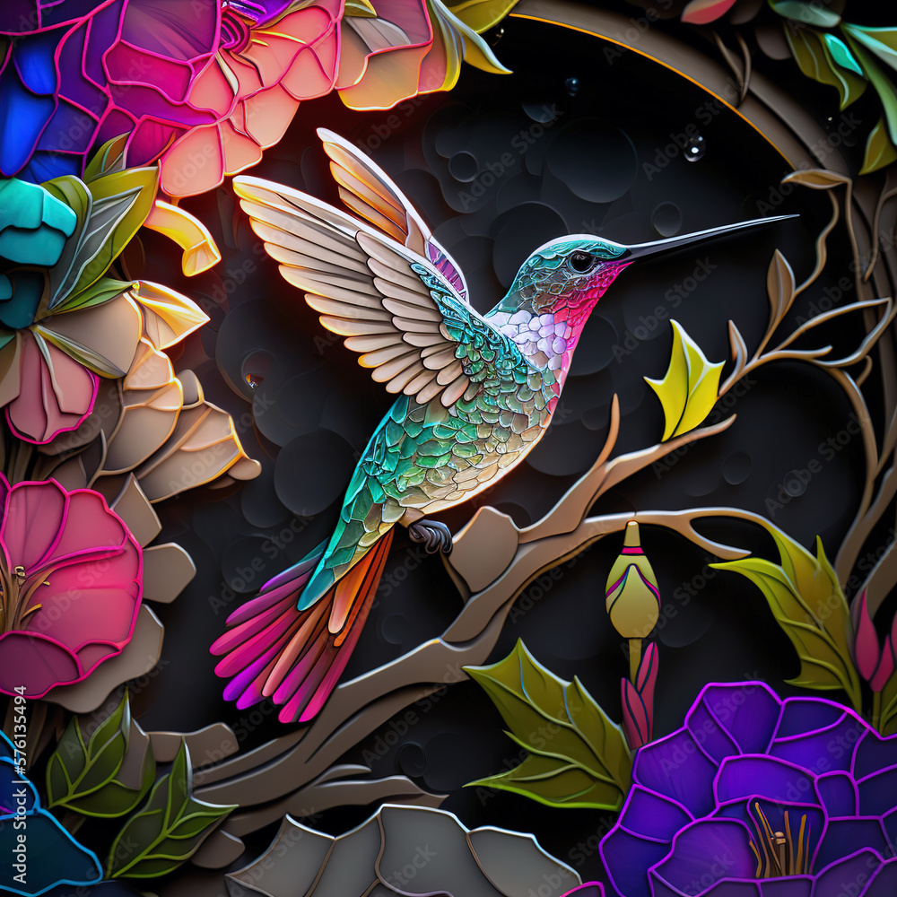 Hummingbird Mask Template