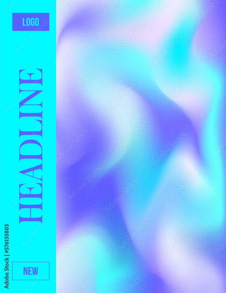 Abstract cover template of cyan and blue colors gradient background in ...