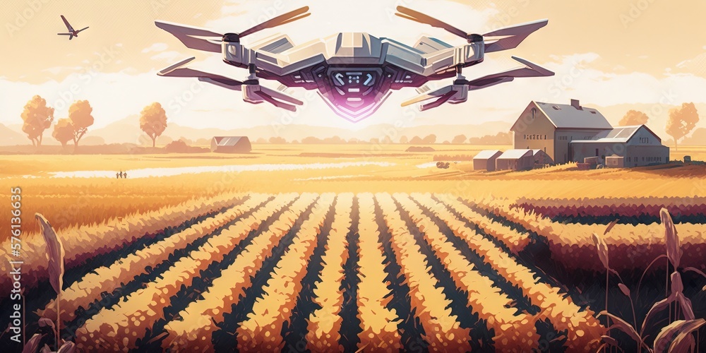 Illustration of a drone powered by solar energy, Generative AI Stock ...