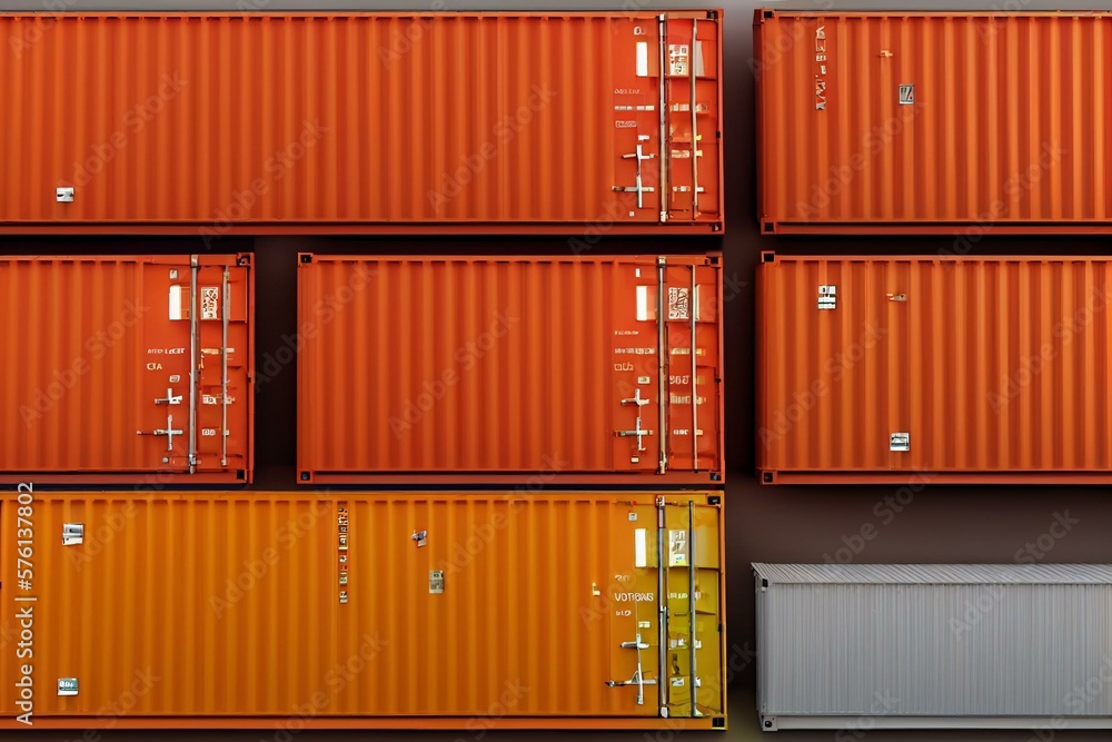 3D design of cargo containers for storage transportation illustration ...