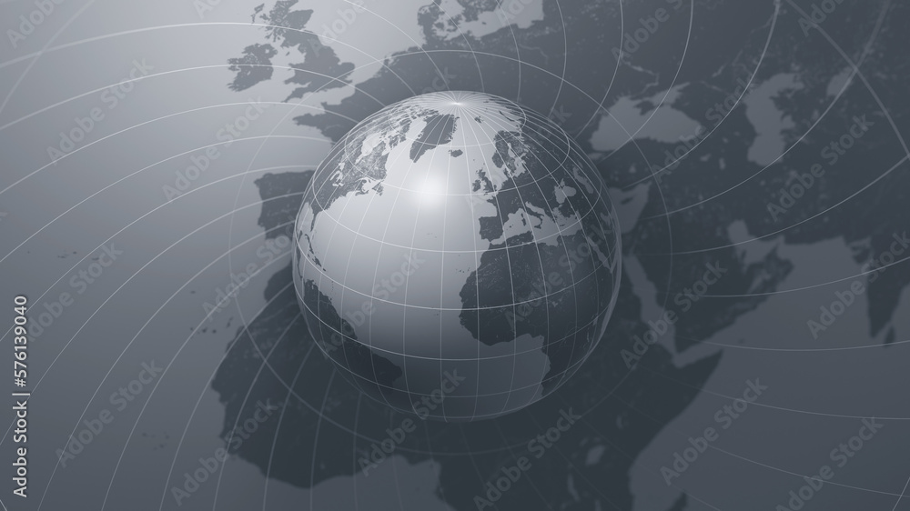 World map banner concept. Detailed flat map of continents. 3d rendering ...