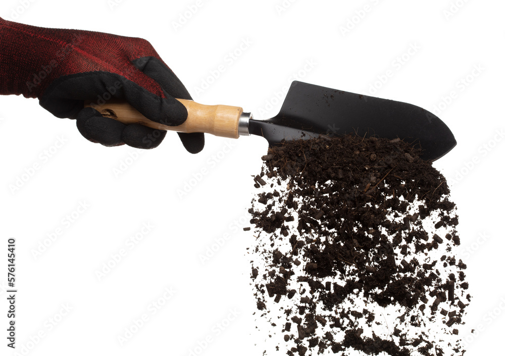 Fertilizer Organic mixed soil fly fall in shovel, tube compost ...