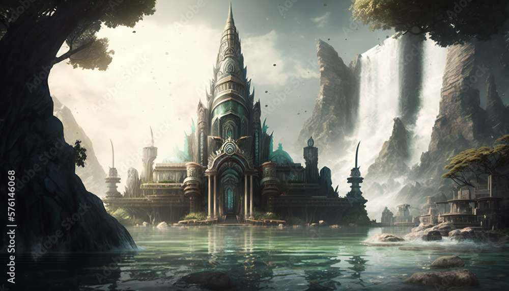Asgard world of the gods - home of the Aesir - Water landscape - German ...