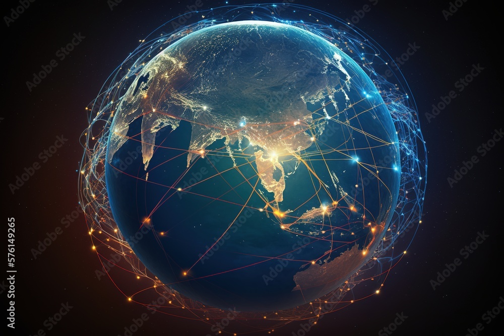 image of the planet Earth in space experimental fiber-optic ...