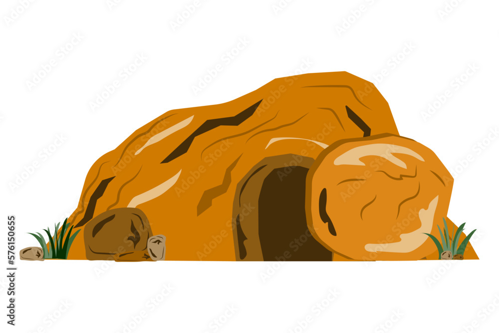Easter cave stone. Vector illustration. Stock Vector | Adobe Stock