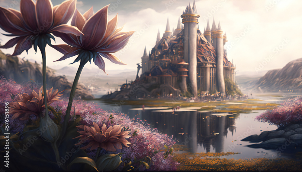 Asgard world of the gods - home of the Aesir - Flower landscape ...