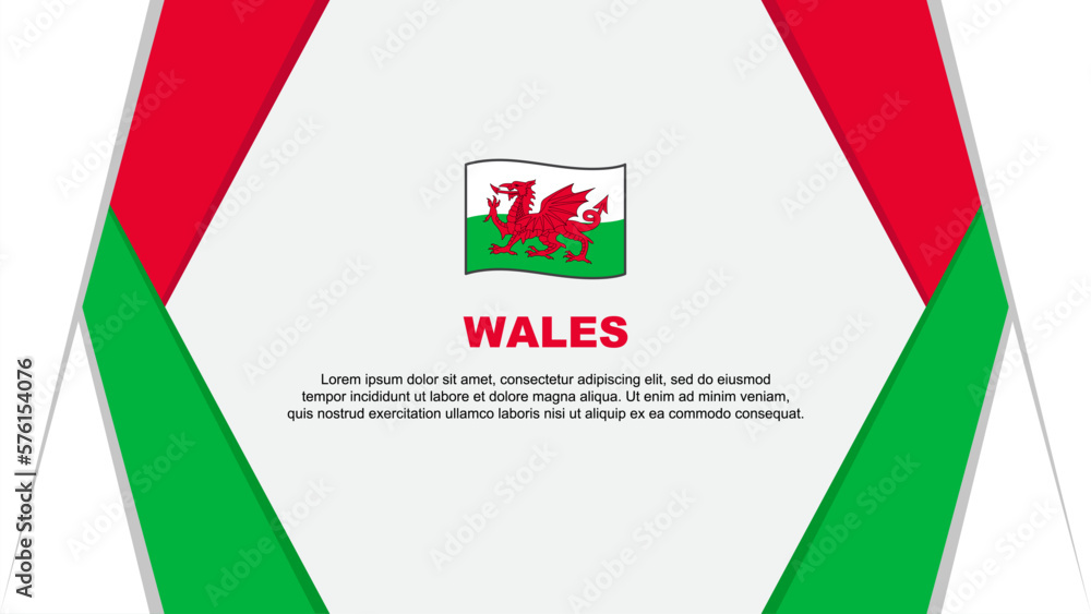 Wales Flag Abstract Background Design Template. Wales Independence Day ...