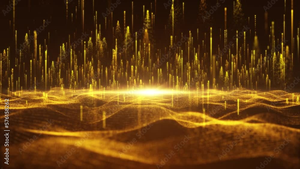 Gold Wave Particle Stripes, Golden wave particle flow, aesthetic ...