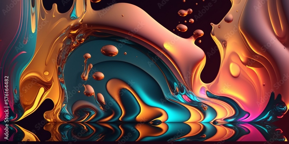 Liquid Metal Background - Abstract Texture Wallpaper Art - Metallic ...