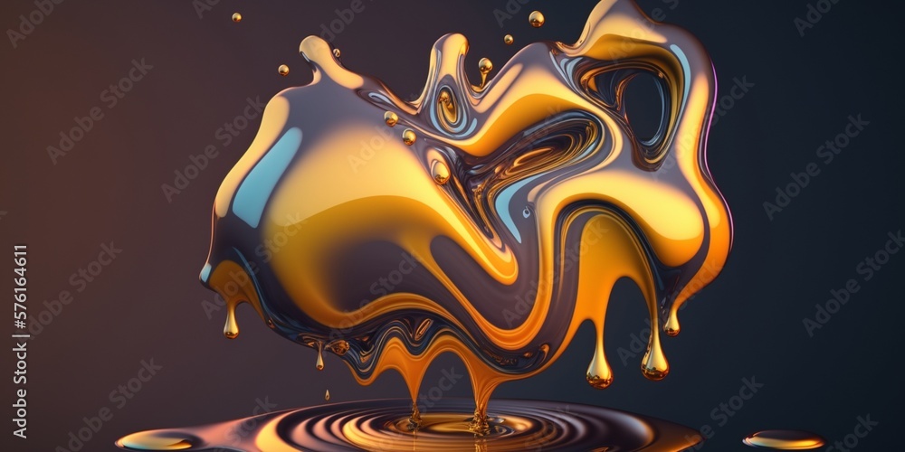 Liquid Metal Background - Abstract Texture Wallpaper Art - Metallic ...