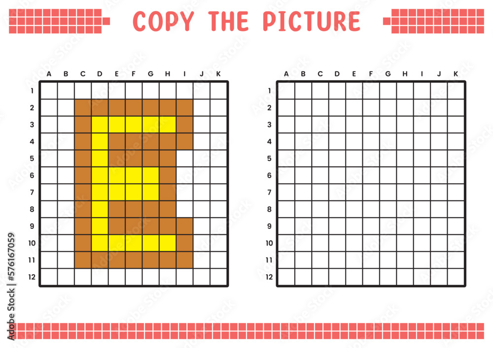 Vetor de Copy the picture, complete the grid image. Educational ...