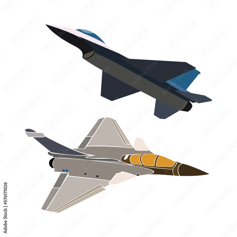 Vector illustraton sets of jet fighter, war plane attack military ...