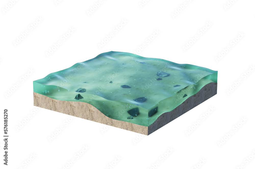 beach water sea square section land ground floor land. blue beach water ...
