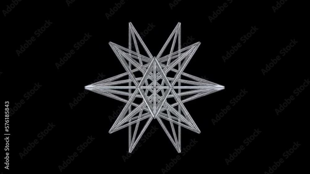 Polyhedron Star From The Simple To The Complicated Shape And Vice Versa. Graphite Pencil Drawing ...