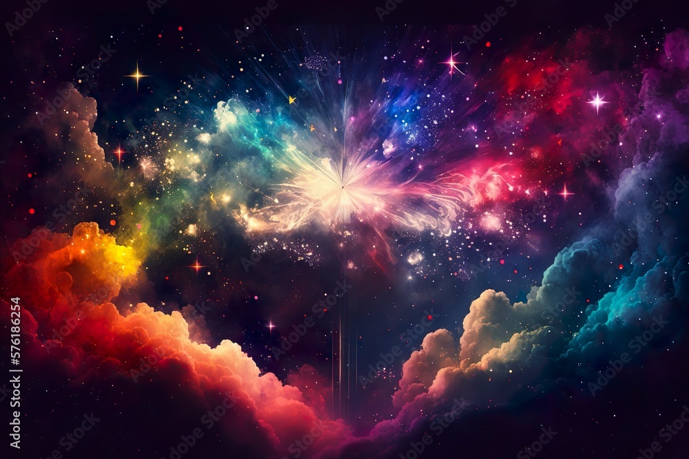a sky full of colorful fireworks bursting amid the dazzling display of ...