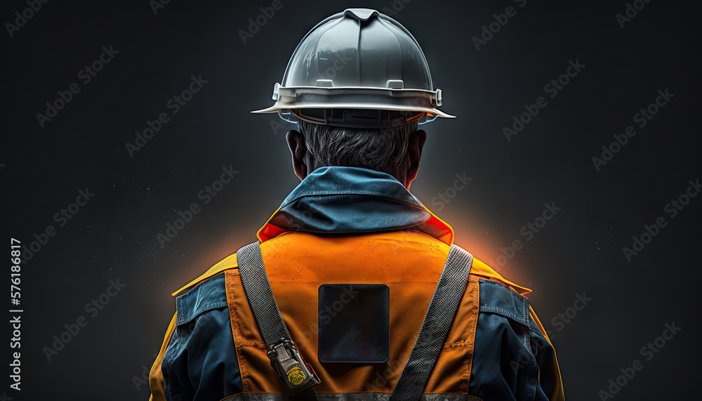 Safety profession construction , fireman wearing safety uniform from ...