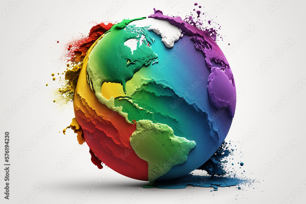 World environment and earth day concept with colorful globe and eco ...