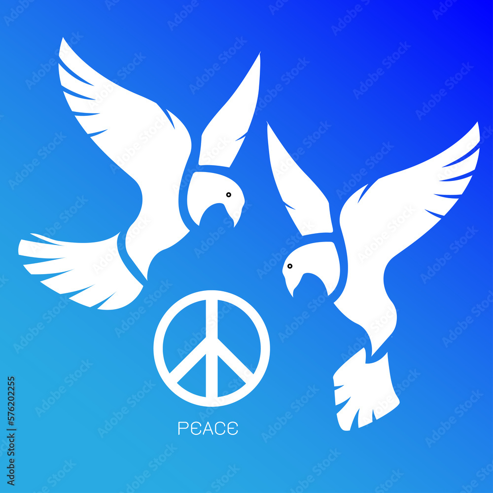 Bird symbol of peace and freedom. Card and poster campaign in banner ...