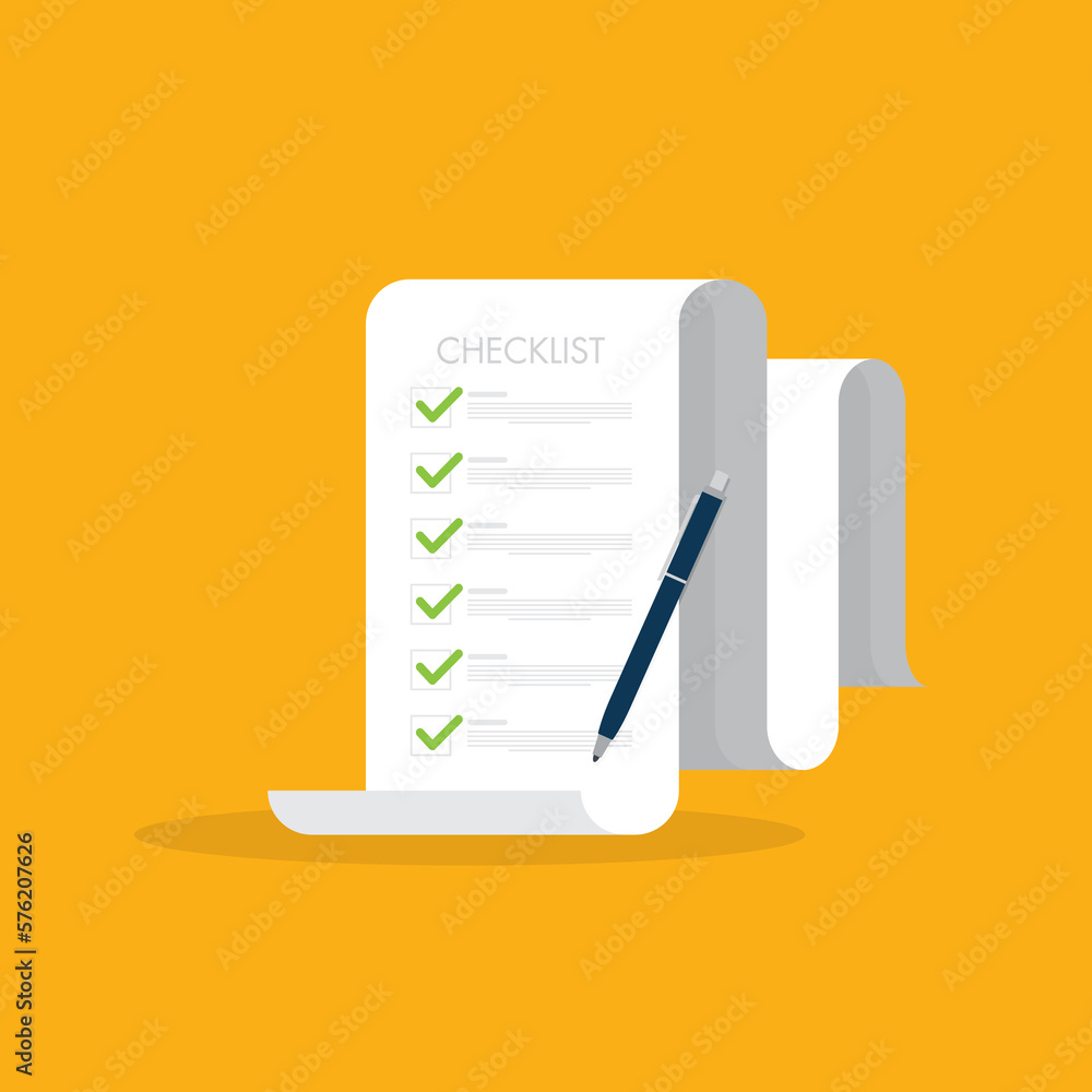 Check list document, paper check list and to do list with checkboxes ...