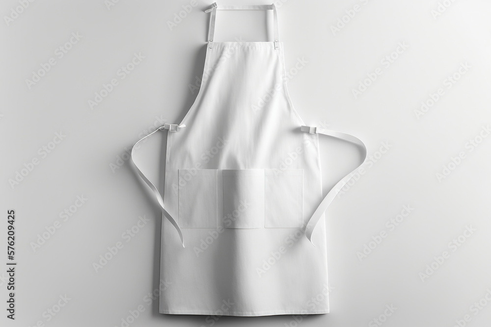 White blank apron, apron mockup on white background. Generative Ai ...