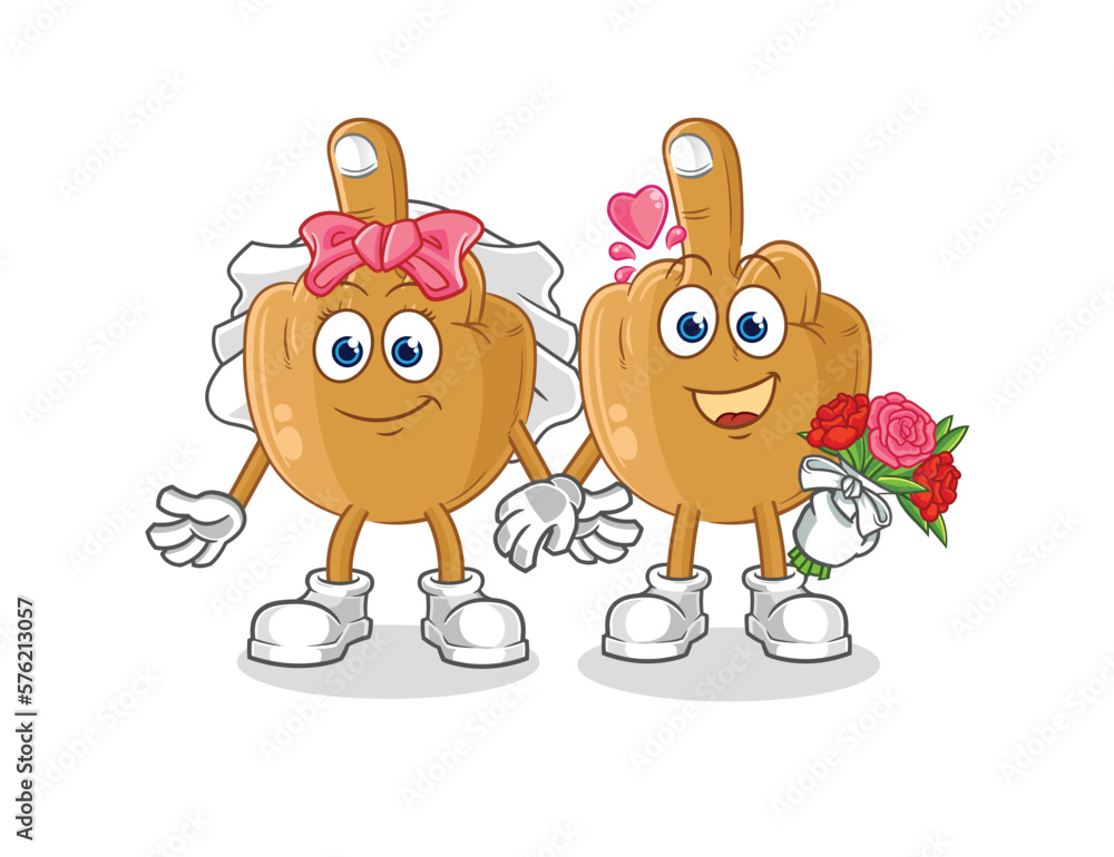 middle finger wedding cartoon. cartoon mascot vector Stock Vector ...