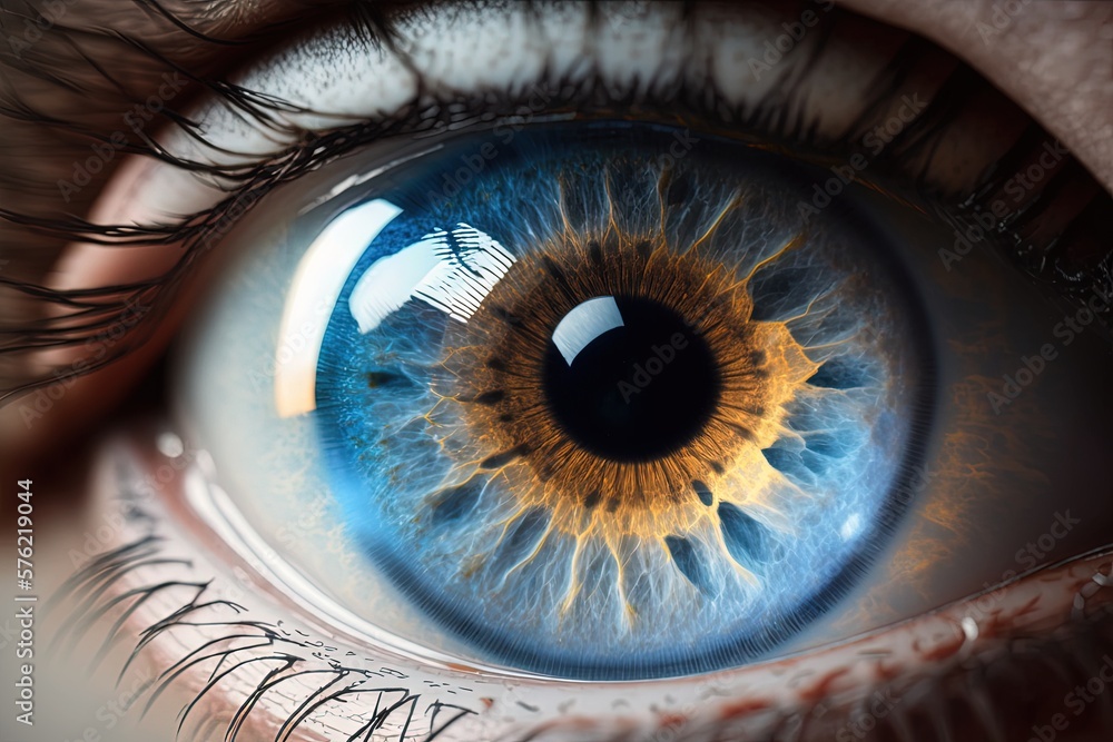 Beautiful human blue eye realistic. Wallpaper for phone, close-up, zoom ...