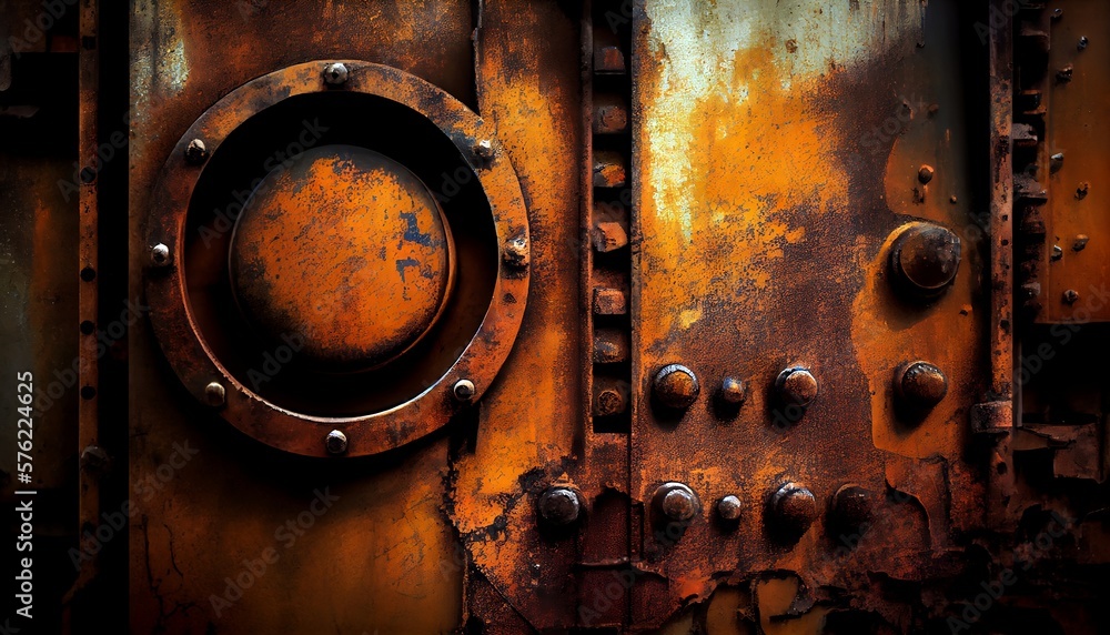 A metallic texture with rust and decay, creating an industrial and ...