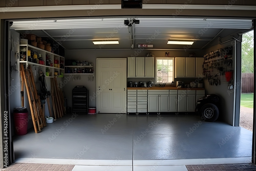 Home Garage Design Concept 3. Generative AI Stock Illustration | Adobe ...