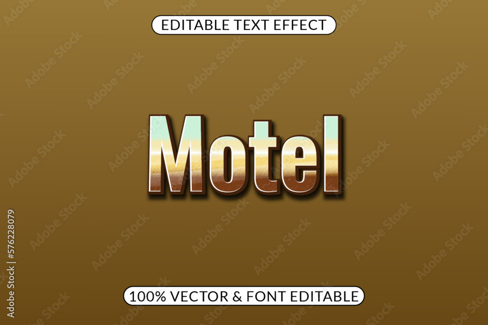 Editable Glossy and Retro Motel Text Effects Stock Vector | Adobe Stock