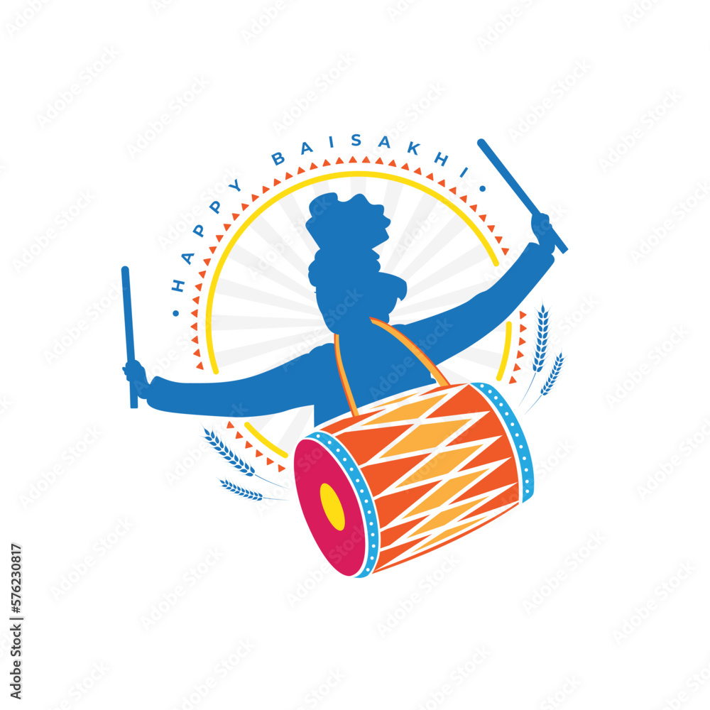 Baisakhi Festival bhangra Vector Illustration Stock Vector | Adobe Stock