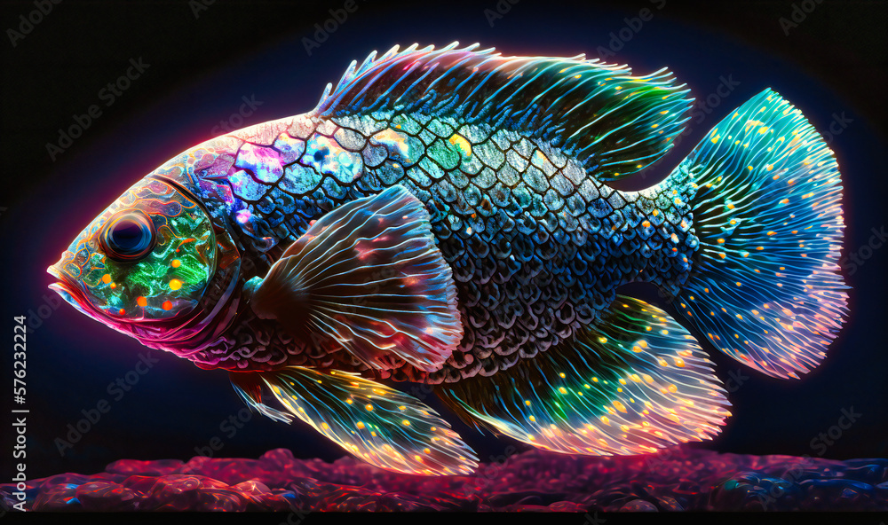 The shimmering and iridescent scales of a fish, displaying the diverse ...