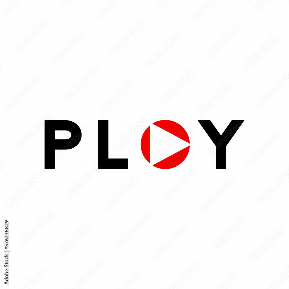 Play logo design isolated on white background. Play logo concept play ...