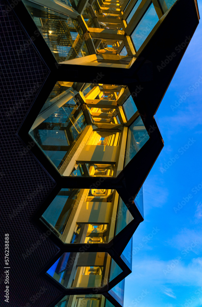 Detail from below looking upwards from above of the avant-garde ...