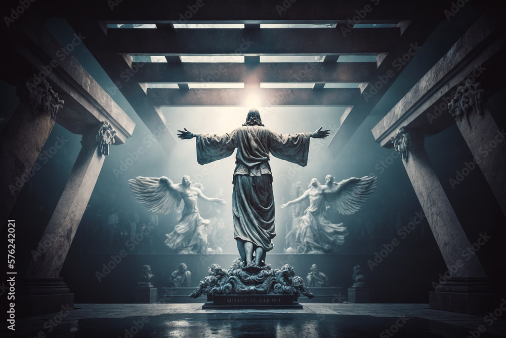 Divine Mercy of Jesus Christ Christian God. Generative AI Stock ...