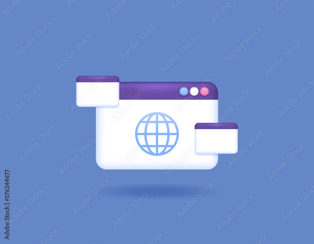 browser windows and pop up windows or ads. application or software. 3d ...