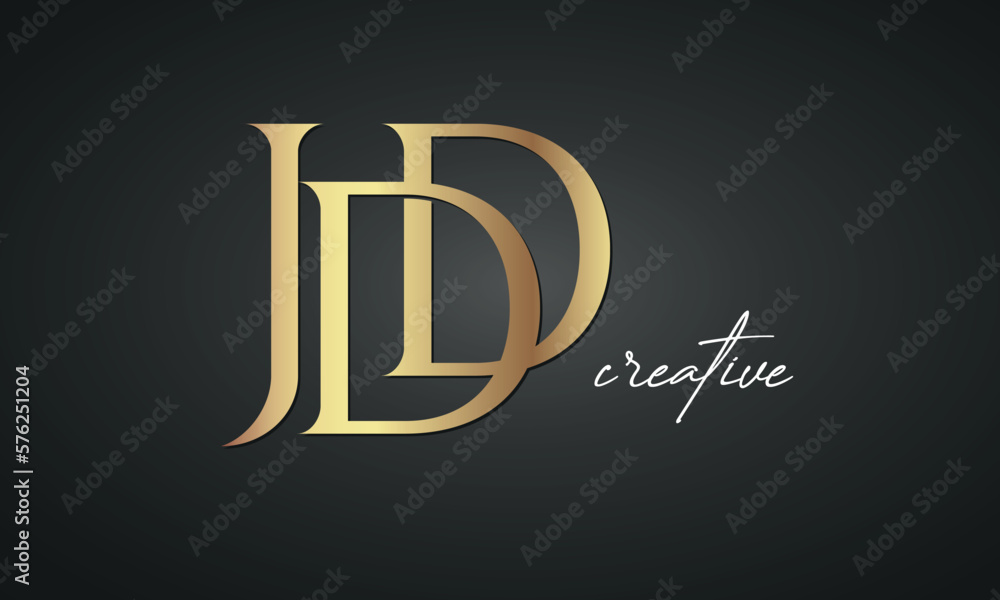 luxury letters JDD golden logo icon premium monogram, creative royal ...