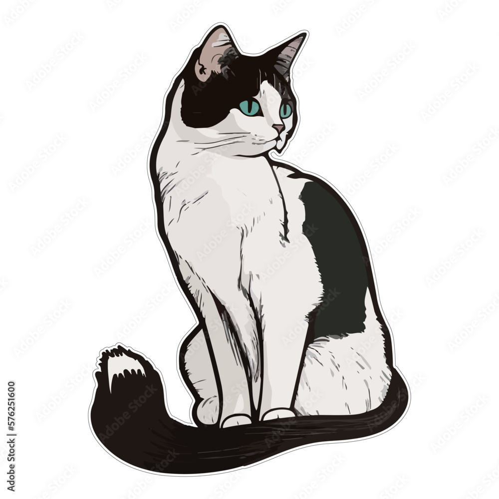 Cute cat in vector format with a contour for cutting, which facilitates ...