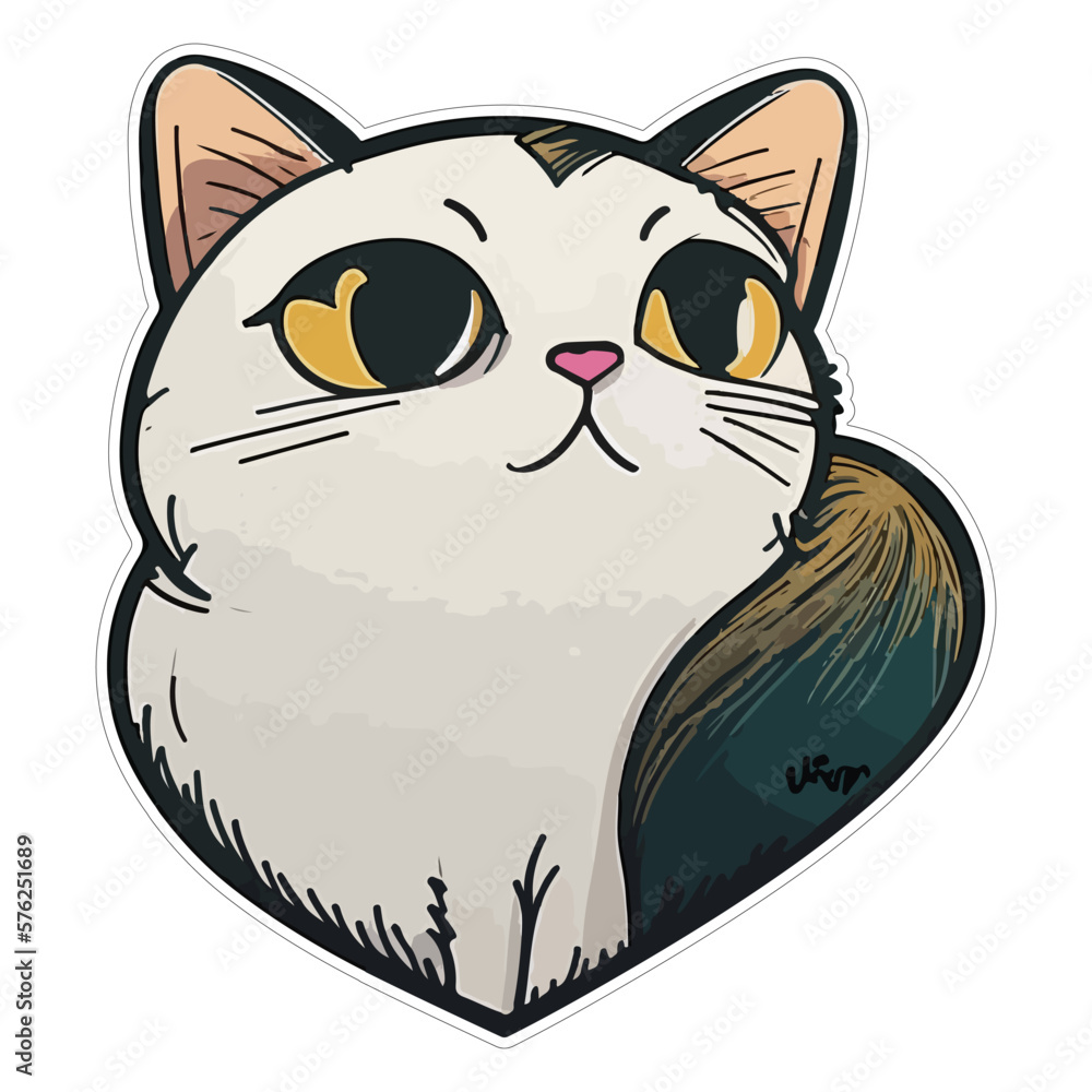 Cute cat in vector format with a contour for cutting, which facilitates ...