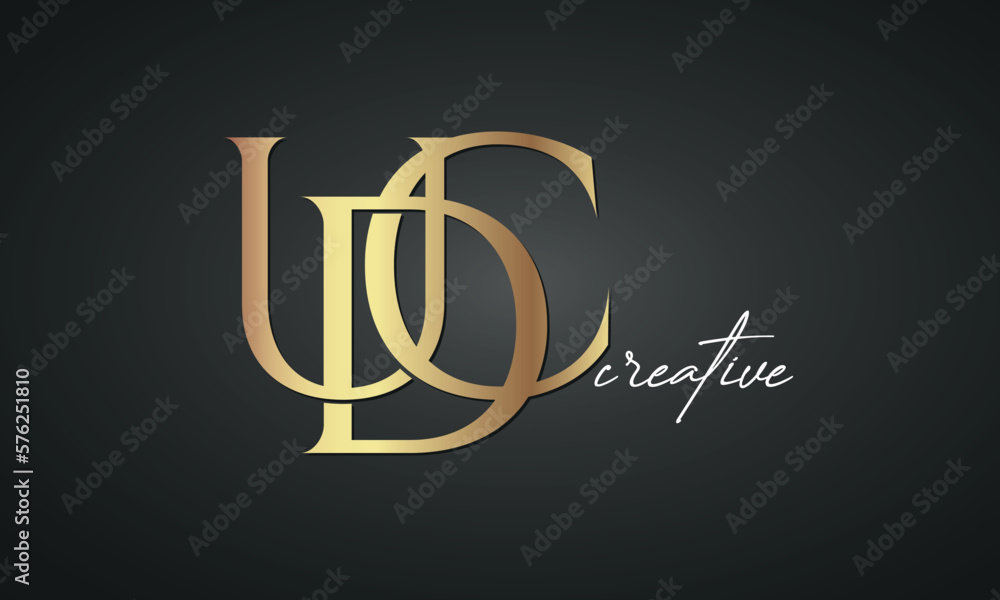 luxury letters UDC golden logo icon premium monogram, creative royal ...