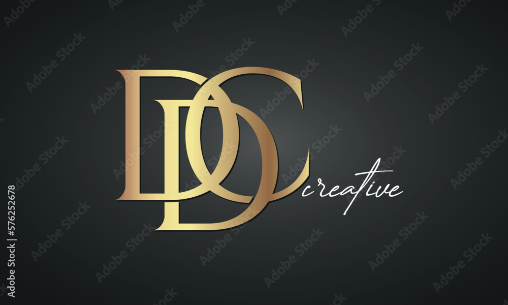 luxury letters DDC golden logo icon premium monogram, creative royal ...