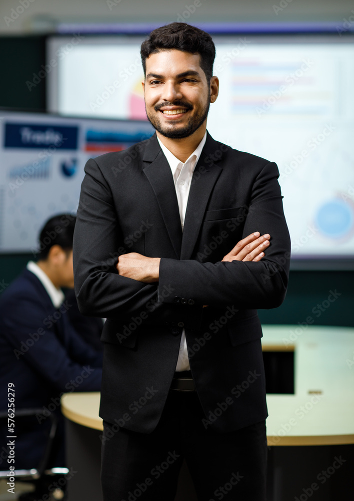 Millennial Asian Indian professional successful bearded male ...